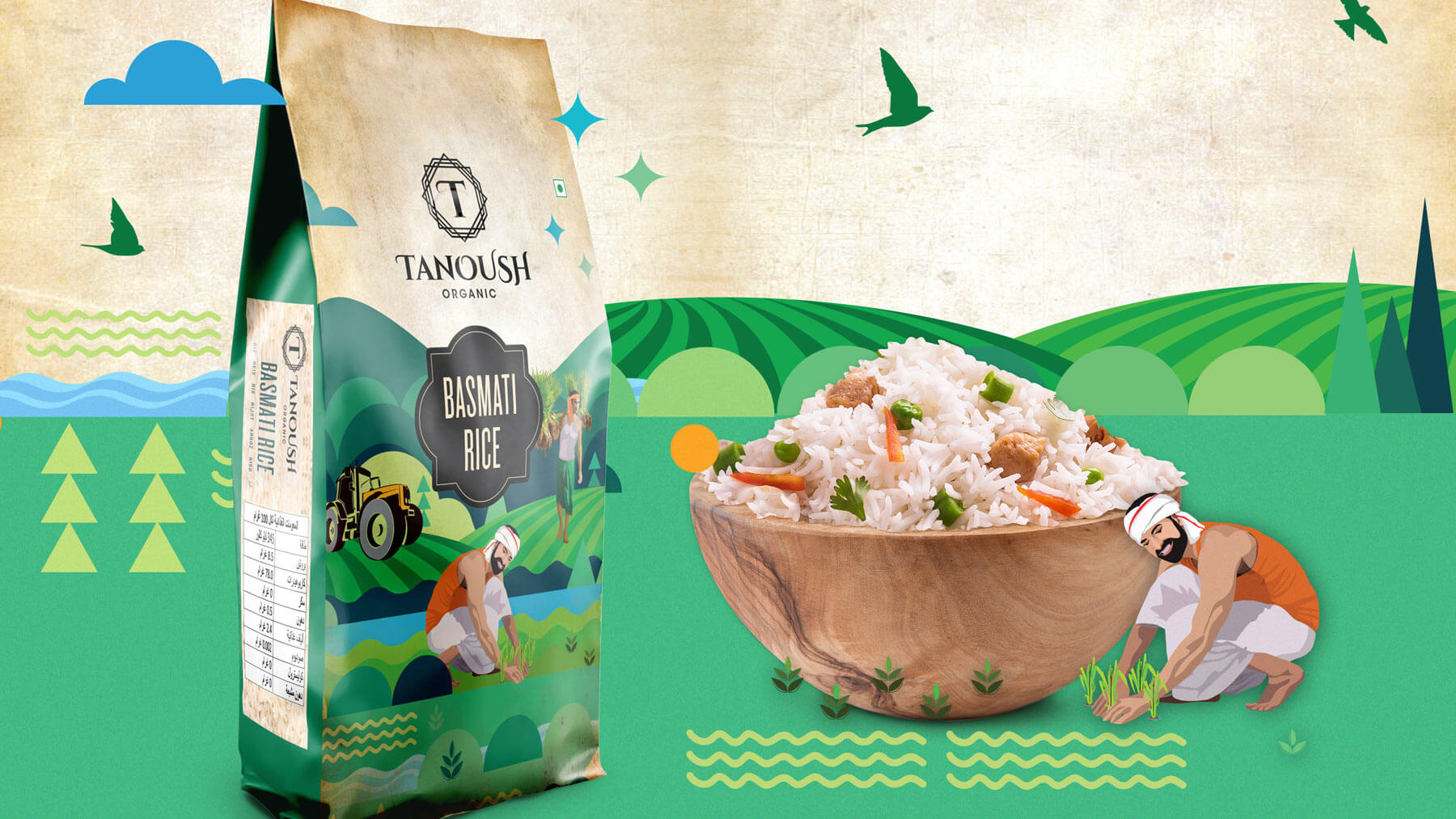 Rice Branding & Packaging Design | Tanoush Rice Branding Case Study