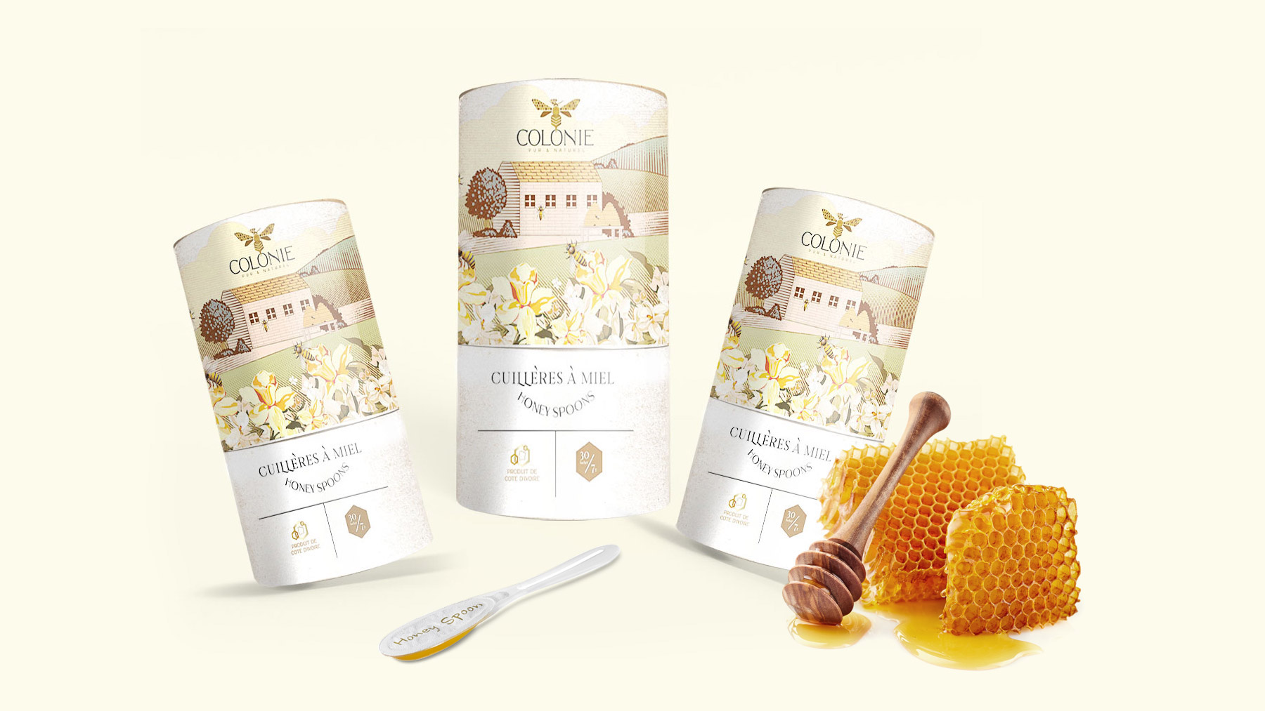 Colonie Honey Packaging Design | Honey sachet Packaging Case Study