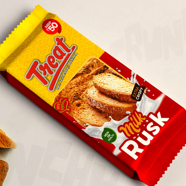 rusk packaging design agency | wheat rusk pouch Packaging Design